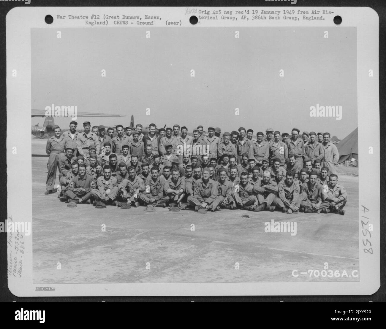 Ground Crews Of The 553Rd Bomb Squadron, 386Th Bomb Group, Pose At ...