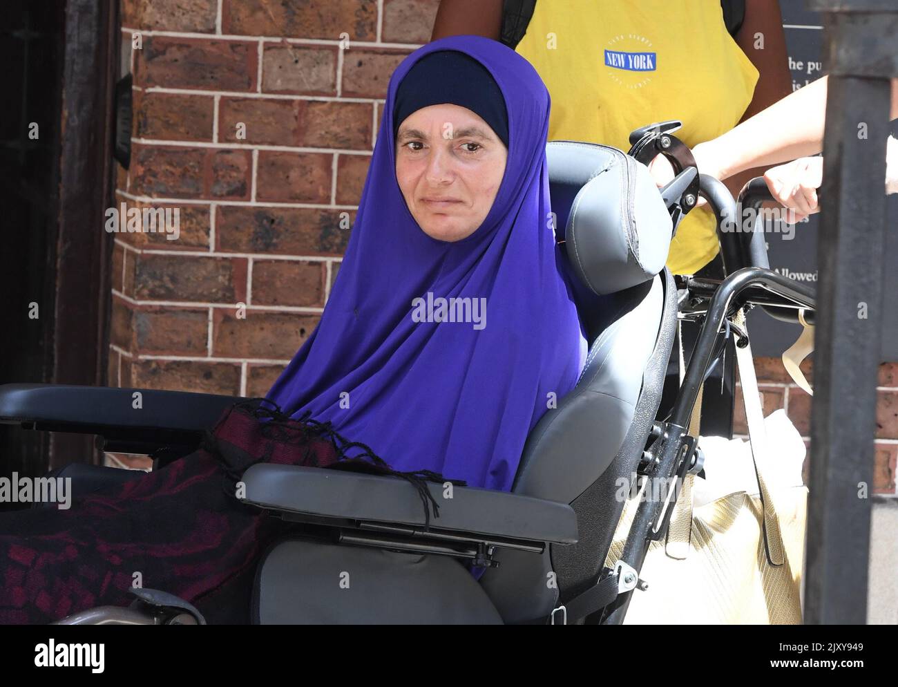 The mother of Moudasser Taleb is pictured leaving the Supreme Court ...