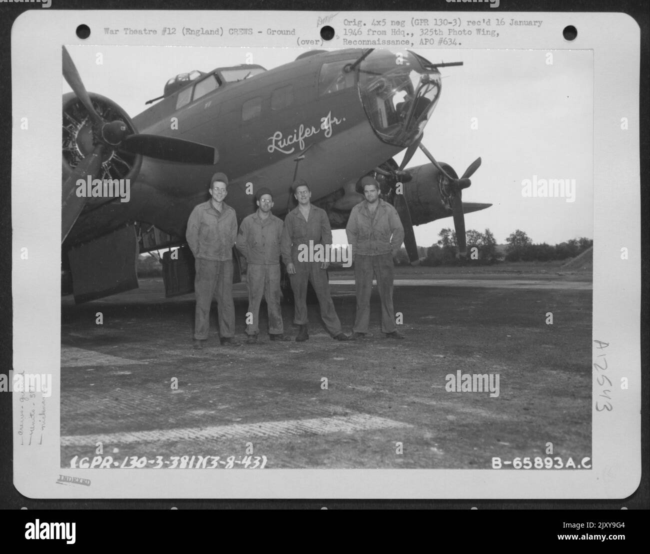 Ground Crew Of The 381St Bomb Group, Beside The Boeing B-17 "Flying ...