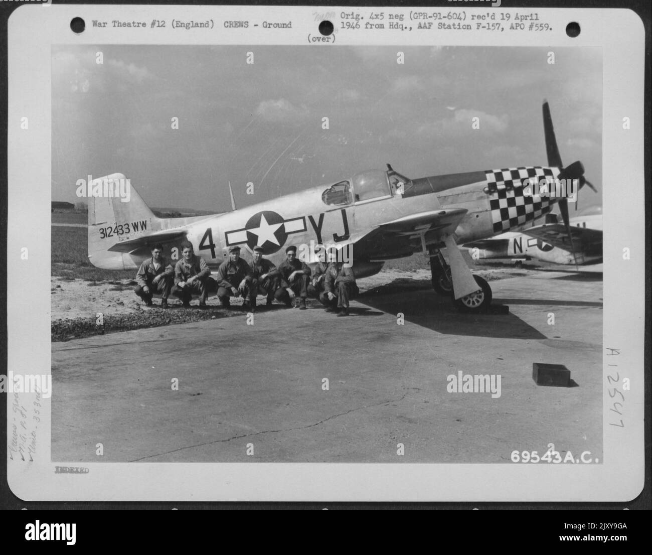 Repair Crew Of The 353Rd Fighter Group Pose Beside A North American P ...