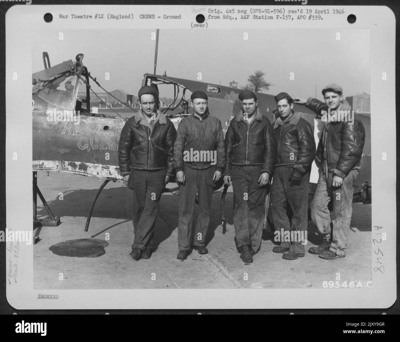 Salvage Crew Of The 353Rd Fighter Group Pose Beside The North American ...