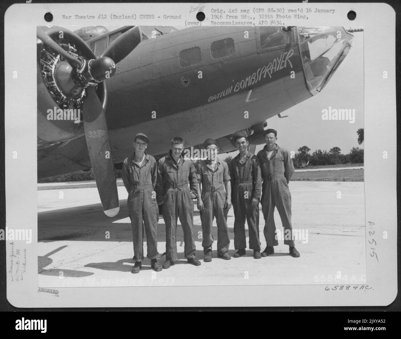 Ground Crew Of The 381St Bomb Group In Front Of A Boeing B-17 "Flying ...
