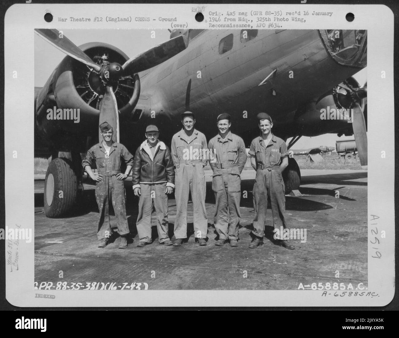 Ground Crew Of The 381St Bomb Group In Front Of A Boeing B-17 "Flying ...