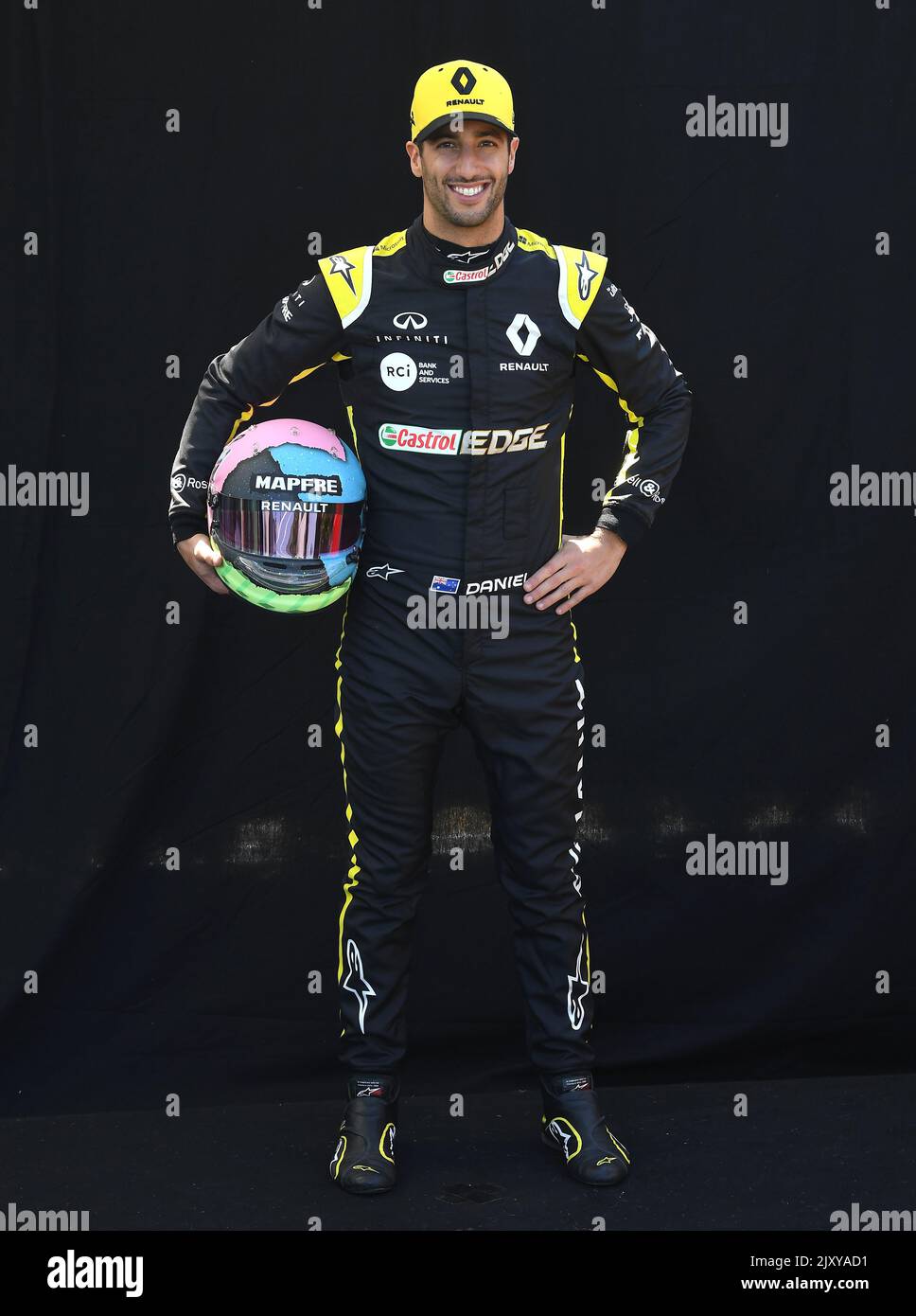 Daniel Ricciardo of Australia poses for a photograph in his new team ...