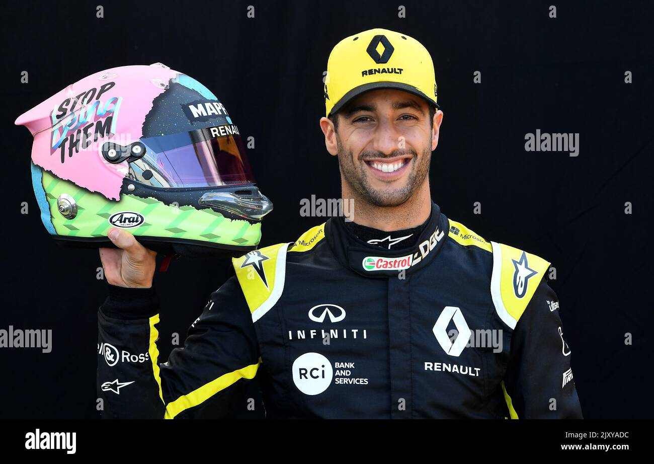 Daniel Ricciardo of Australia poses for a photograph in his new team ...