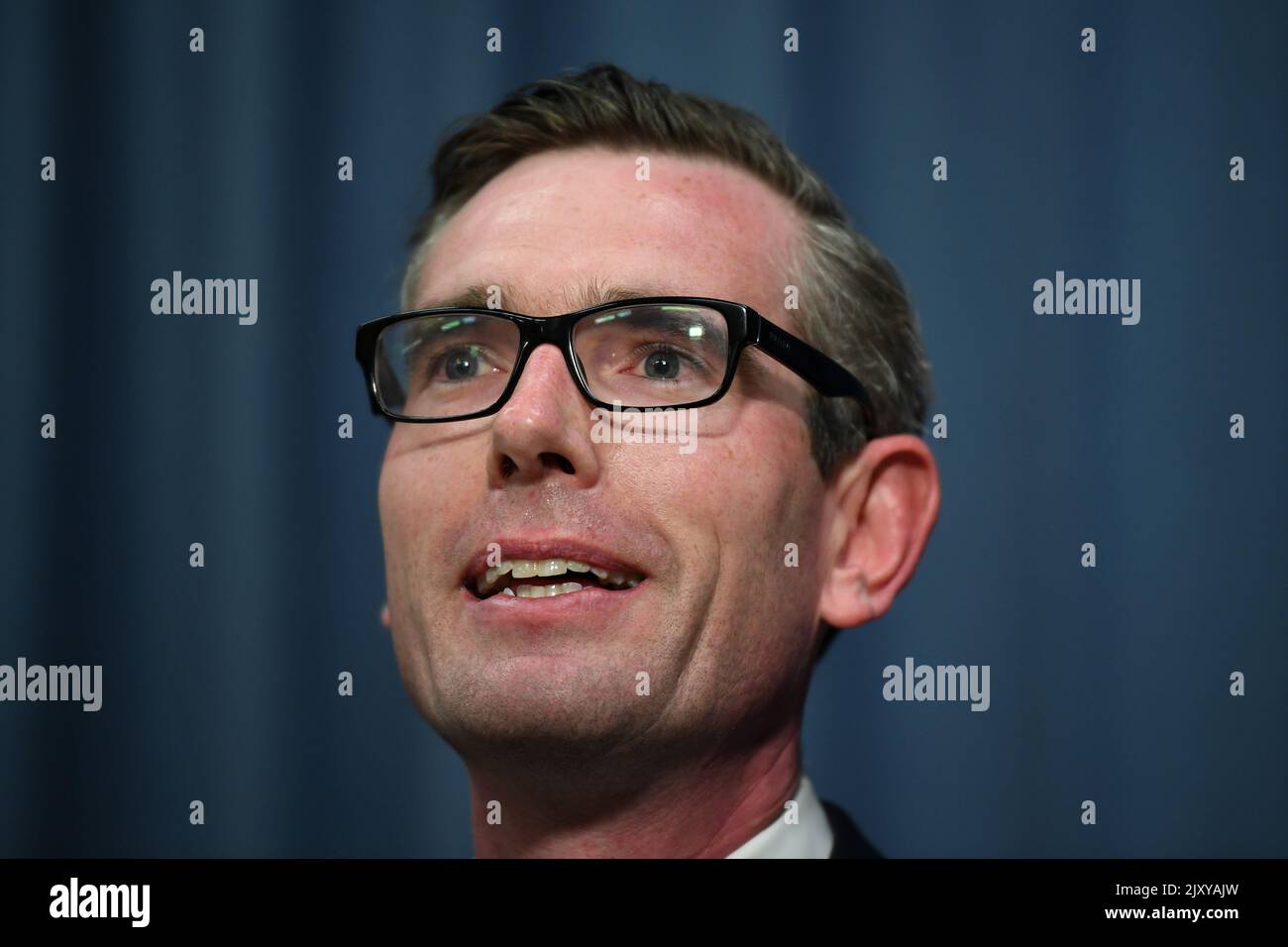 NSW Treasurer Dominic Perrottet speaks to the media during a press ...