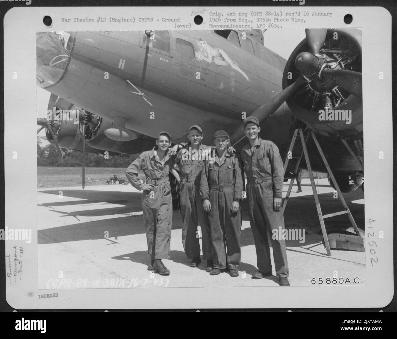 M/Sgt. Robinson And Ground Crew Of The 381St Bomb Group In Front Of A ...