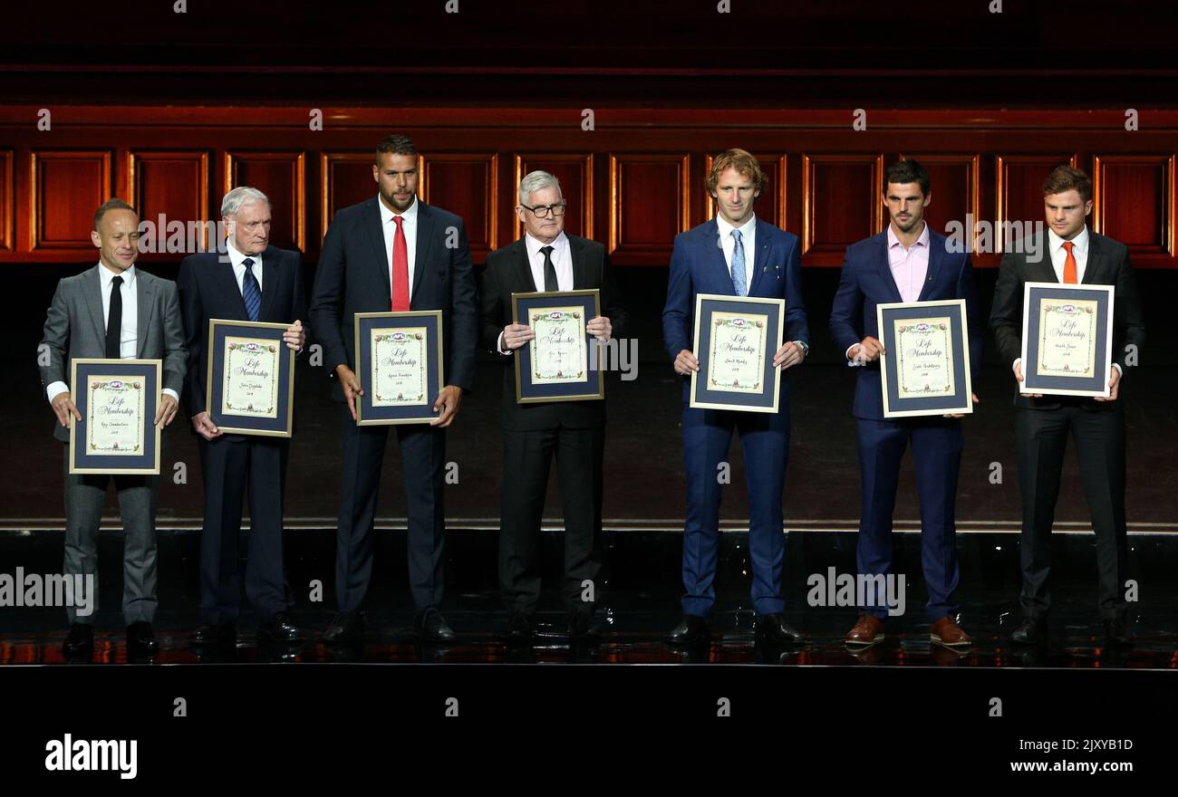 New AFL Life Members (L-R) umpire Ray Chamberlain, John Dugdale, Lance ...