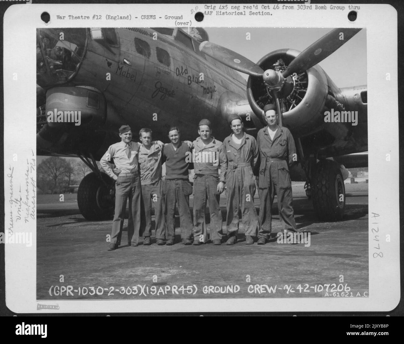 Ground Crew Of The 359Th Bomb Squadron, 303Rd Bomb Group, In Front Of A ...