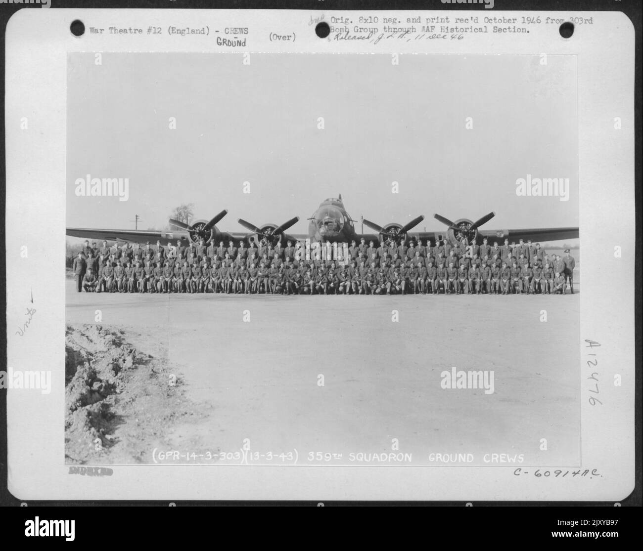 Ground Crews Of The 359Th Bomb Squadron, 303Rd Bomb Group, In Front Of ...