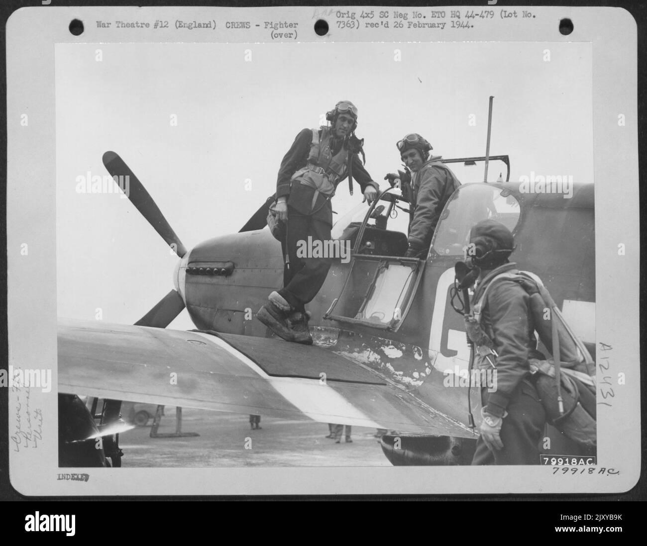 Three Fighter Pilots Of A 9Th Air Force Squadron Based At Boxted ...