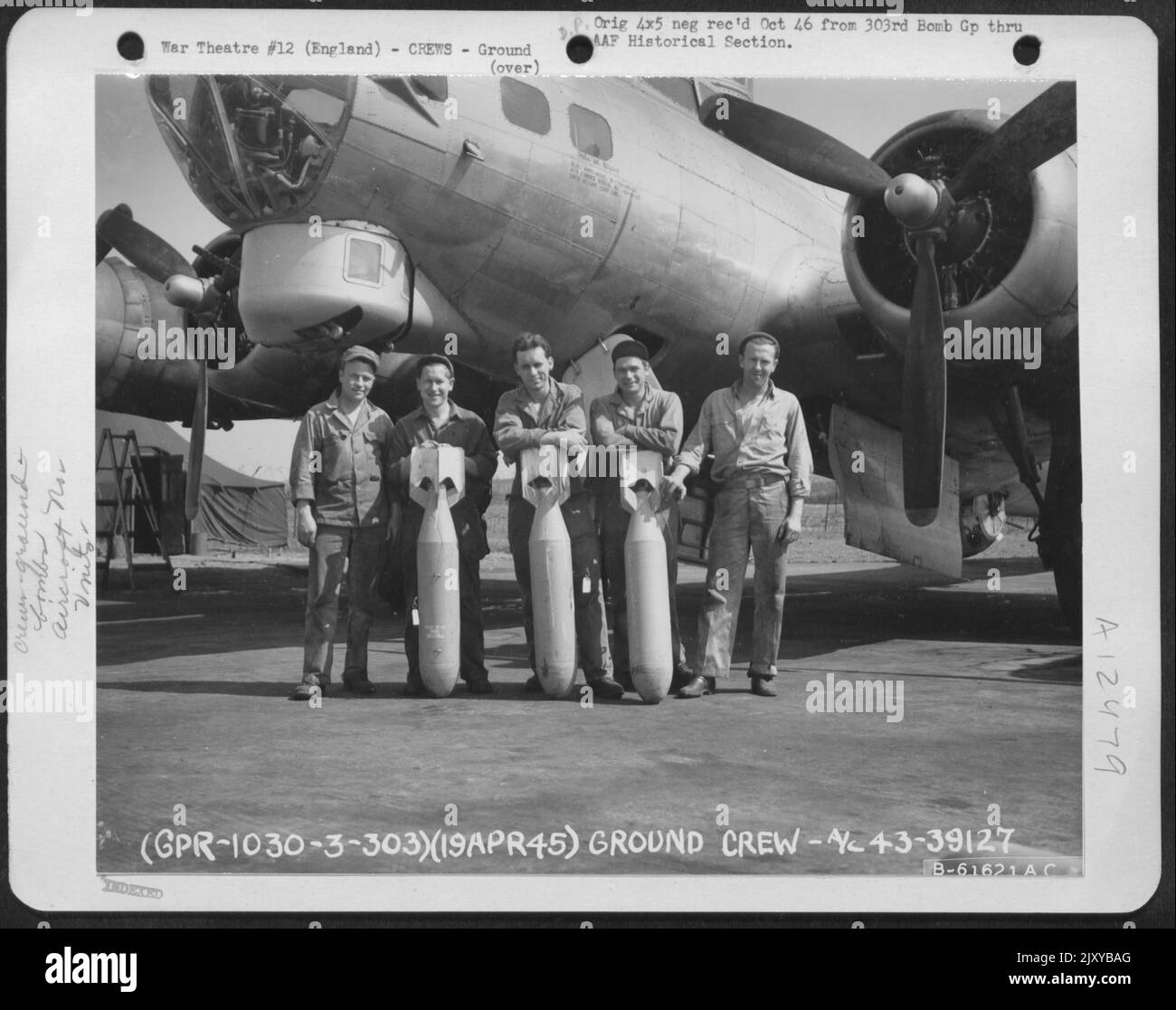 Ground Crew Of The 359Th Bomb Squadron, 303Rd Bomb Group, Pose With ...
