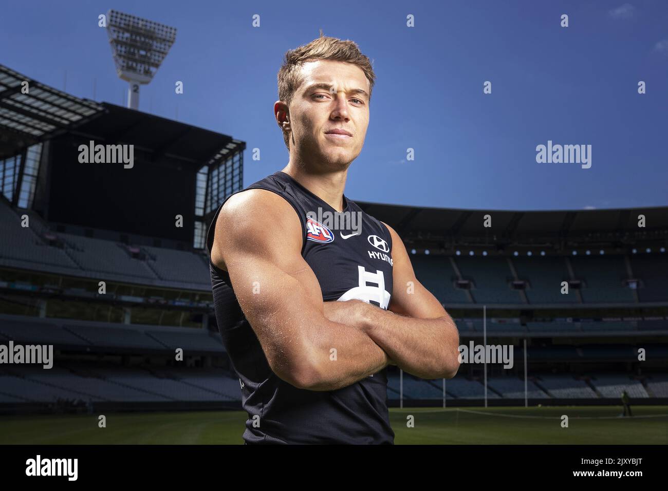 Patrick Cripps of the Blues poses for a photograph during the 2019 AFL ...