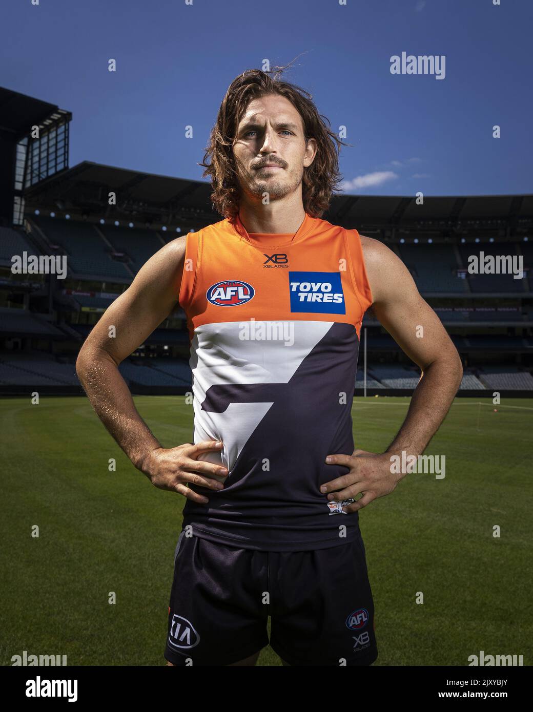 Phil Davis of the Giants poses for a photograph during the 2019 AFL ...