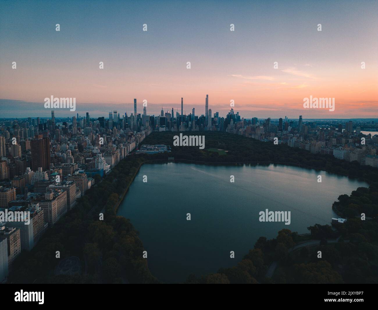 NYC Central Park Sunset Stock Photo - Alamy