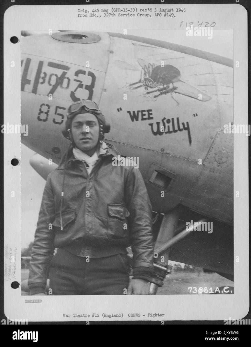 An Unidentified Pilot Of The 367Th Fighter Group, Poses Beside His ...