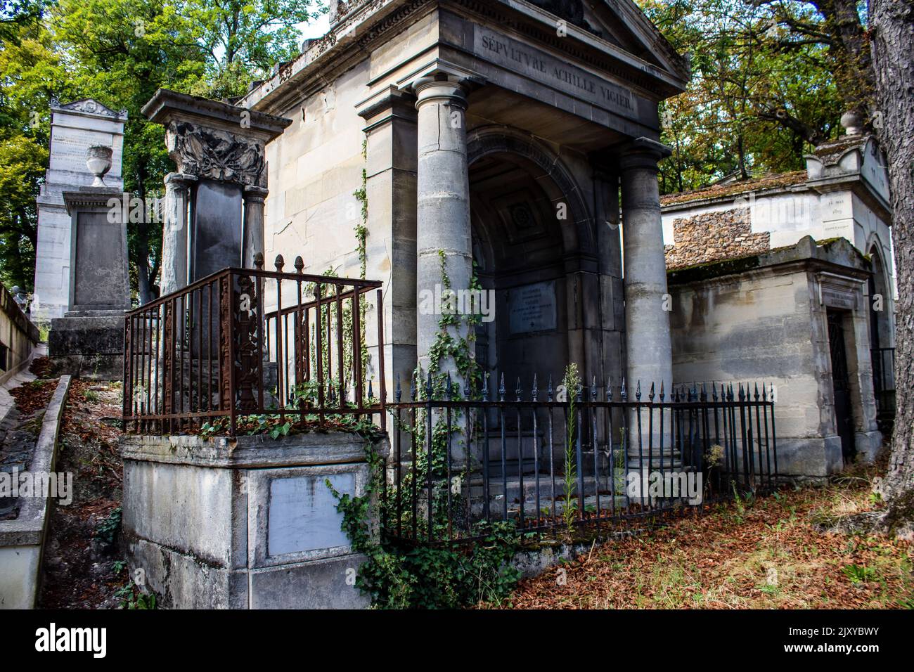 Paris, France - September 05, 2022 The Pere Lachaise cemetery is the ...