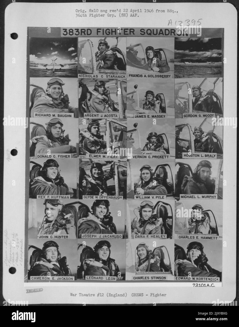 Composite Of Pilots Of The 383Rd Fighter Squadron, 364Th Fighter Group ...