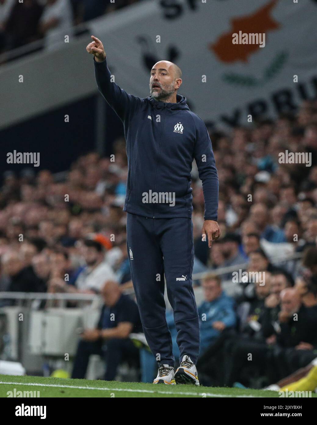Igor Tudor manager of Marseille gives his team instructions during the ...