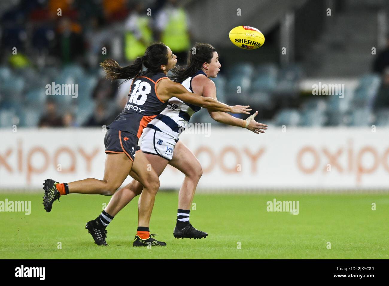 Julia Crockett-Grills of the Cats (right) and Amanda Farrugia of the ...