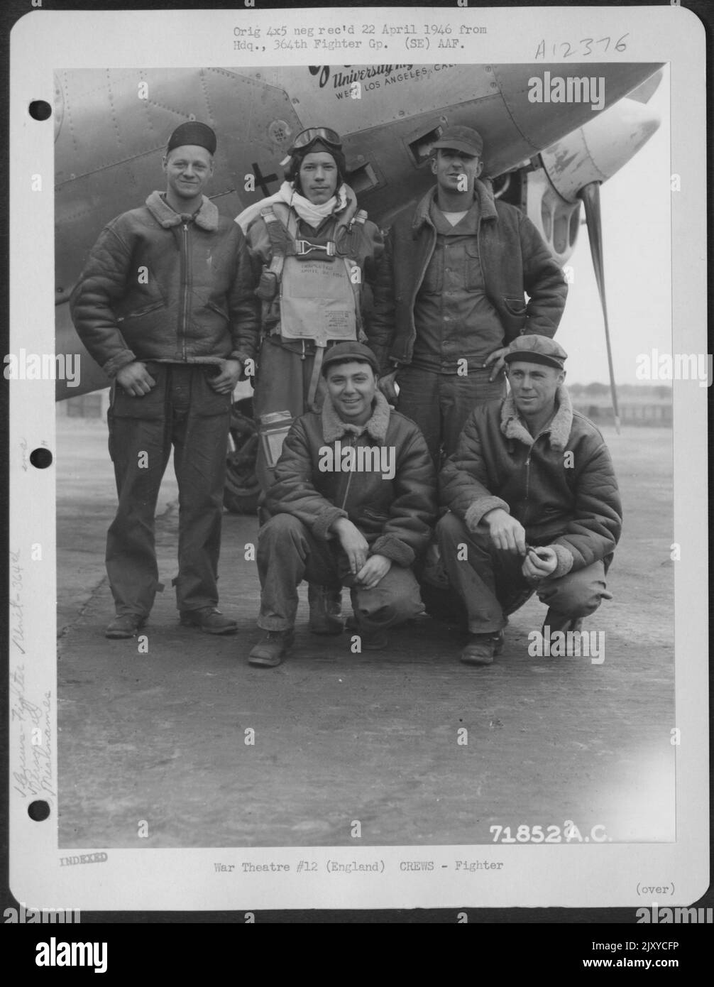 Lt. Wilson And Crew Of The 364Th Fighter Group, 67Th Fighter Wing, Pose ...