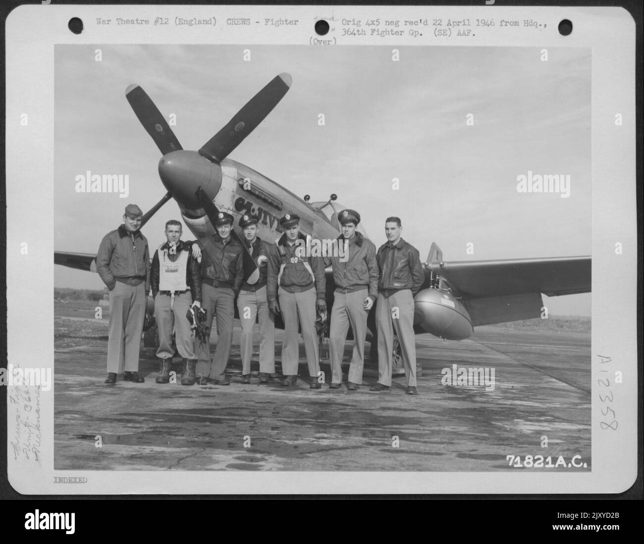 Pilots Of The 364Th Fighter Group, 67Th Fighter Wing, Pose In Front Of ...