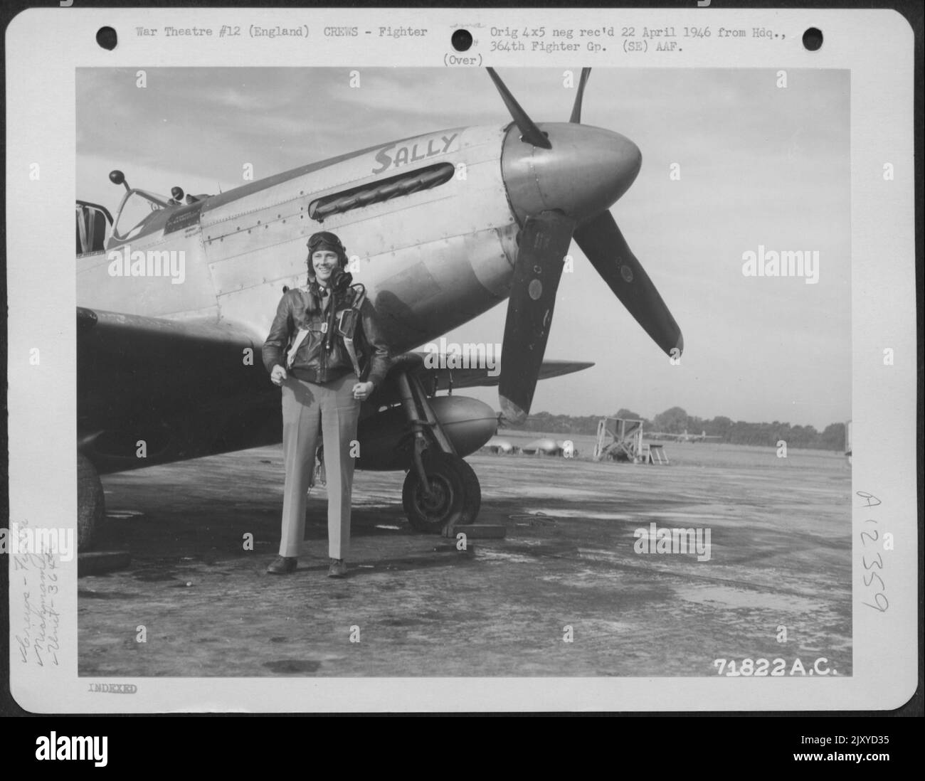 A Pilot Of The 364Th Fighter Group, 67Th Fighter Wing, Poses Beside His ...