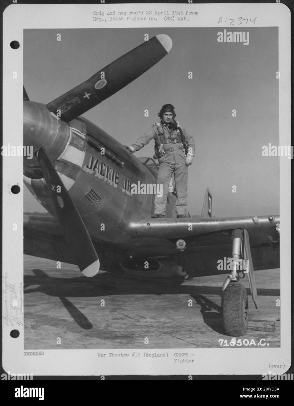 Colonel Lacy Of The 364Th Fighter Group, 67Th Fighter Wing, Poses By ...