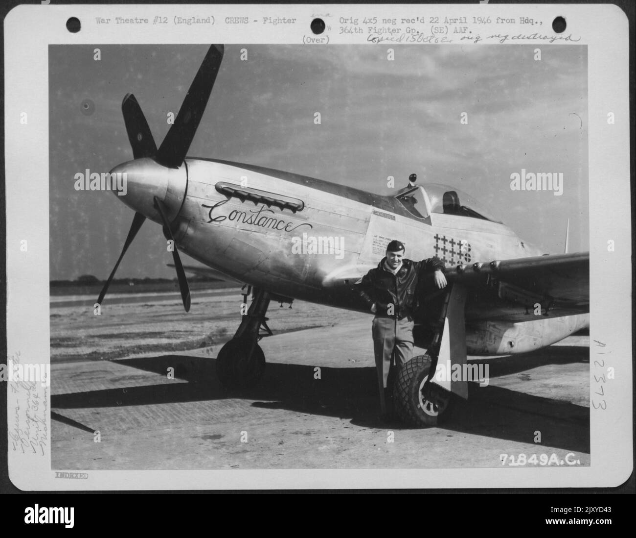 Lt. Colonel G.F. Ceuleers Of The 364Th Fighter Group, 67Th Fighter Wing ...