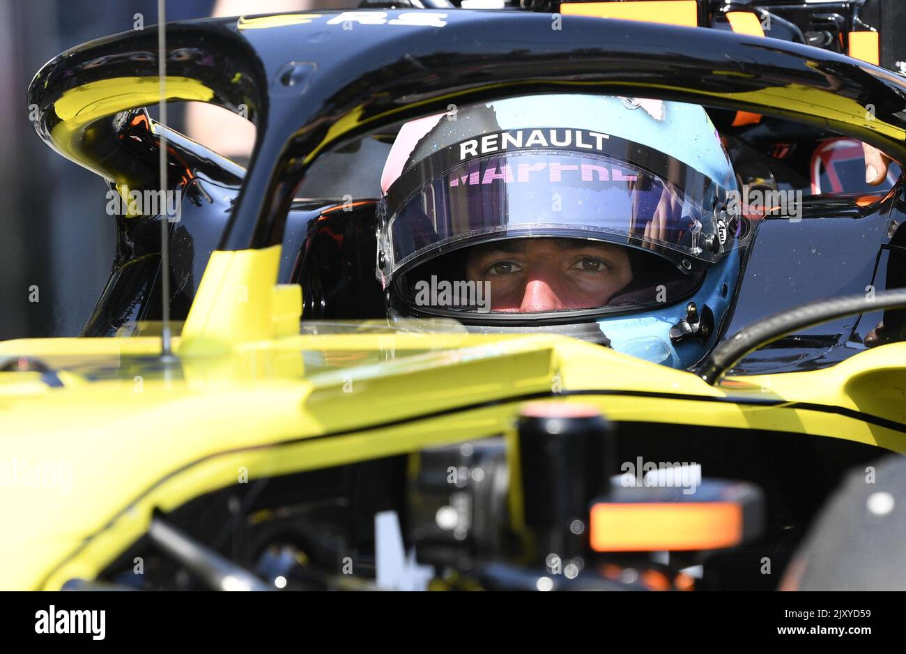 Renault driver Daniel Ricciardo of Australia is seen after the third ...