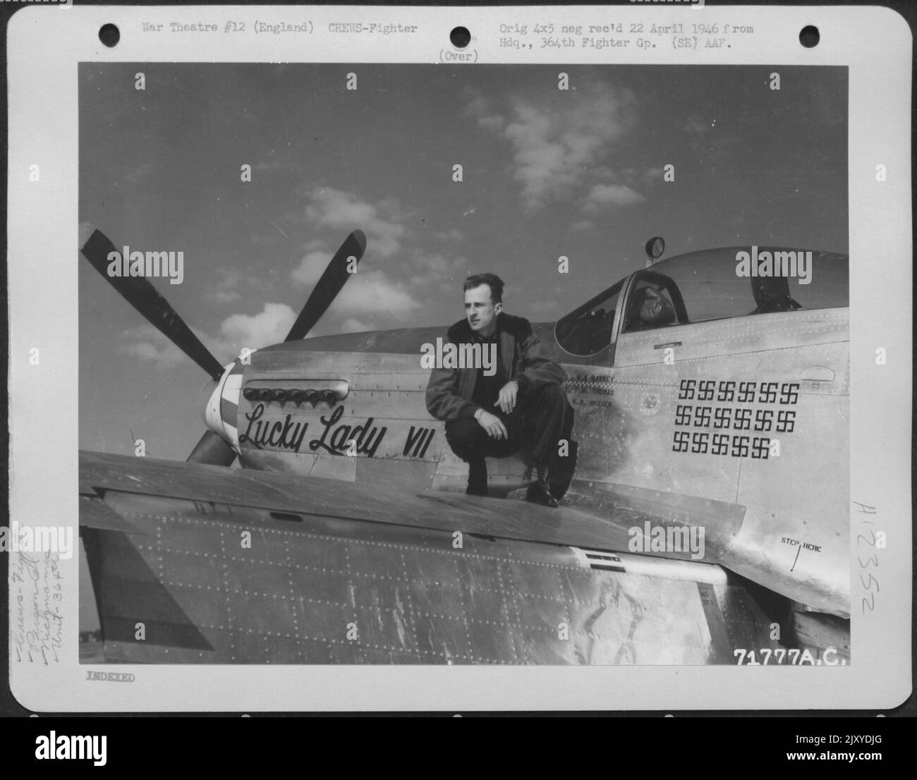 Major E.E. Bankey Of The 364Th Fighter Group, 67Th Fighter Wing, Poses ...