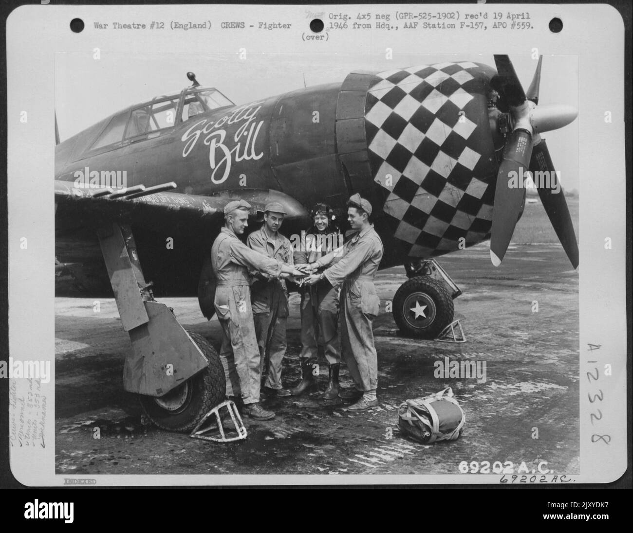 The Ground Crew Of The Republic P-47 "Scotty Bill" Wish Their Pilot, Lt ...