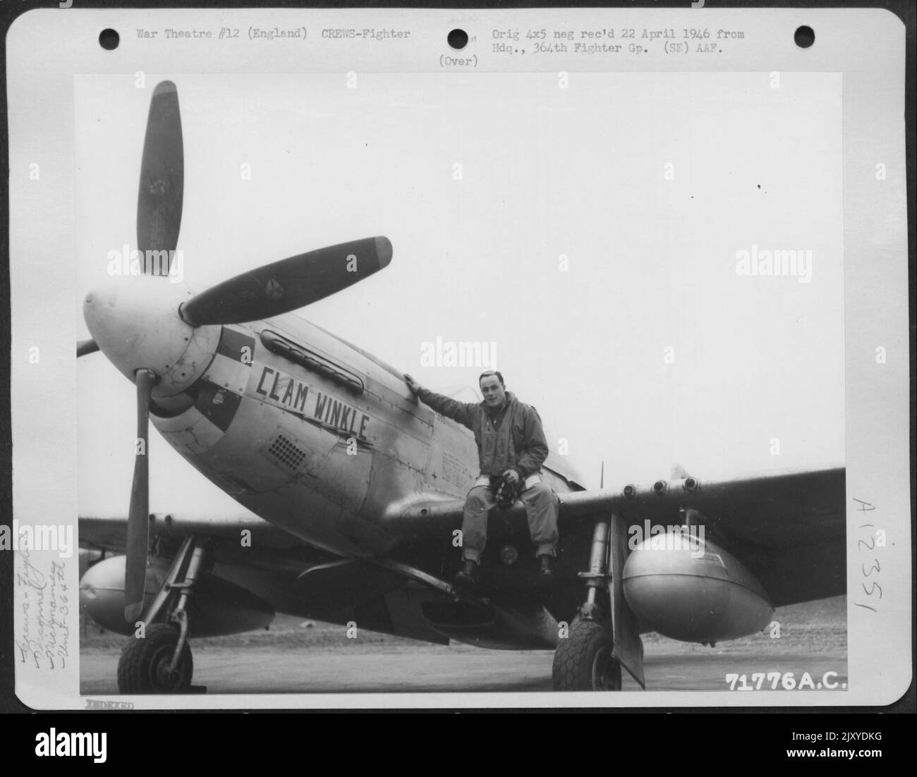 Lt. Colonel Mcmanus Poses For The Photographer On The Wing Of His North ...