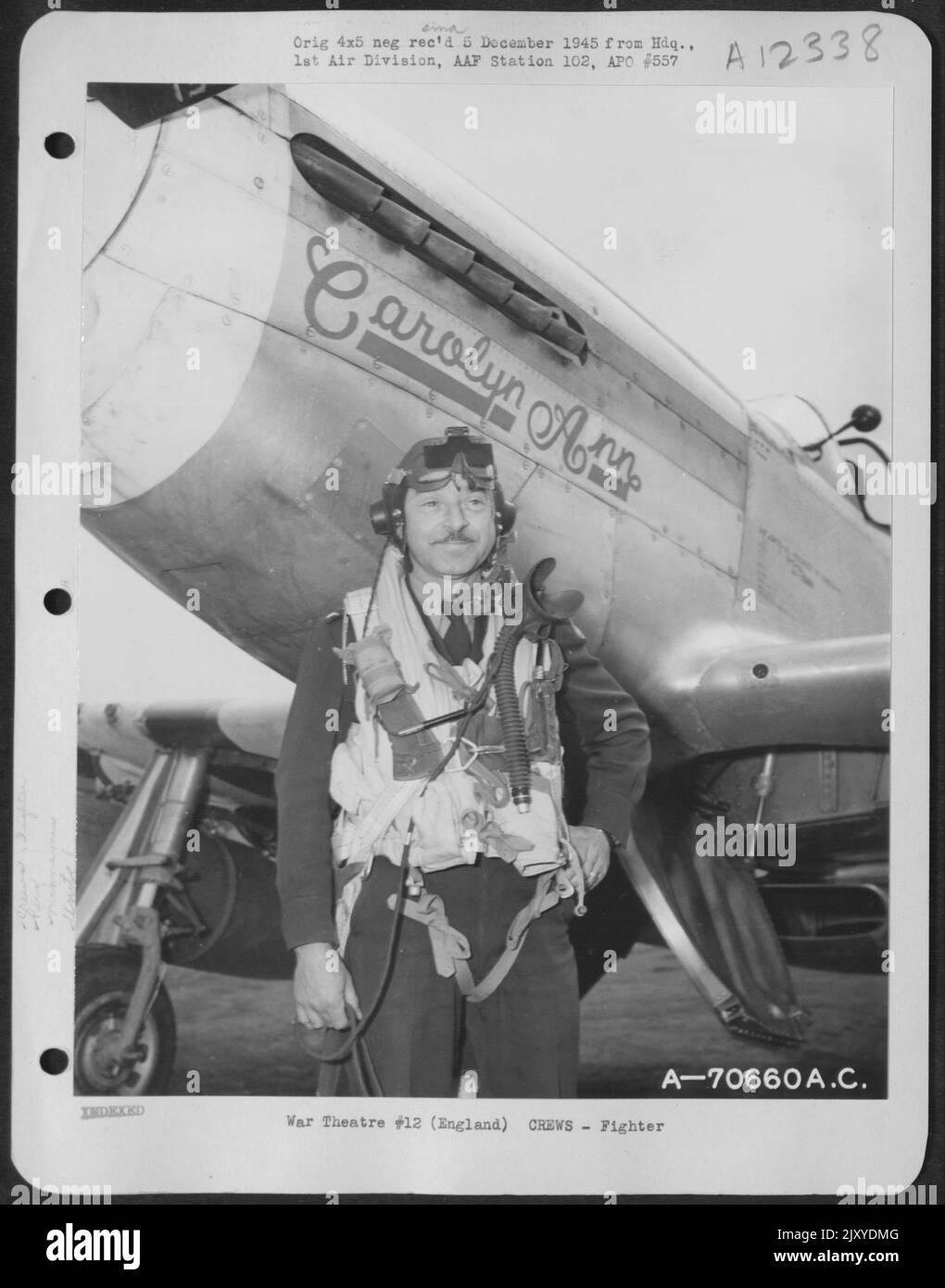 Lt. Colonel Peasley, Attached To Hdq., 1St Bomb Division, Stands In ...