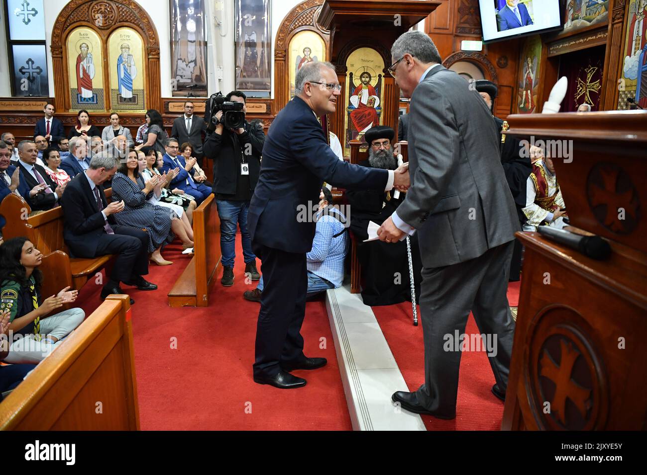 Prime Minister Scott Morrison during Mass at St Mark Coptic Orthodox ...
