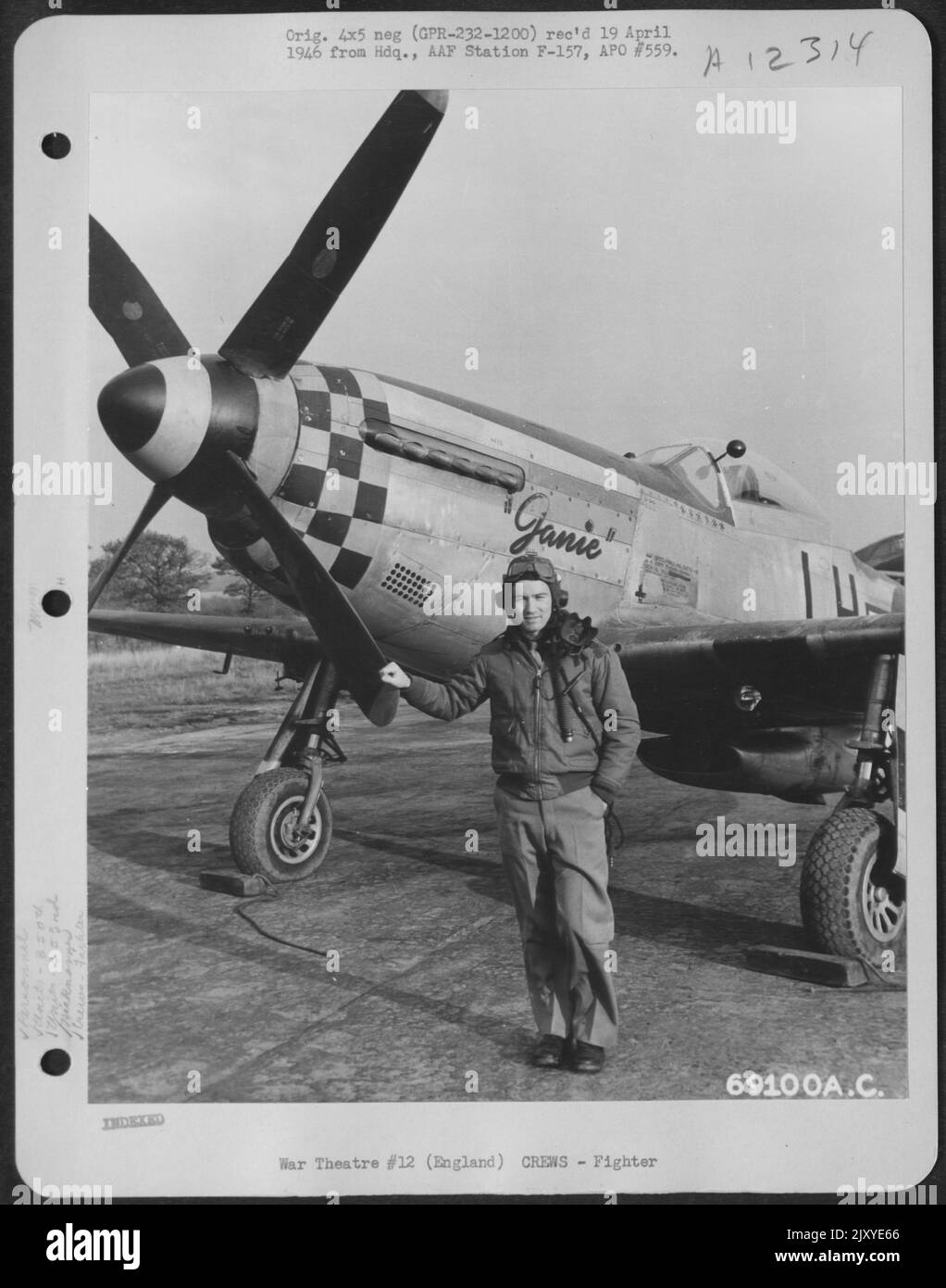 Captain W.J. Price, Pilot Of The 350Th Fighter Squadron, 353Rd Figher ...