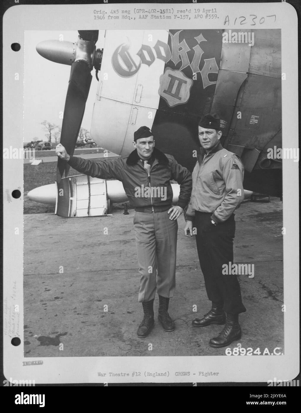 Major Christian And An Unidentified Lieutenant Pose By The Nose Of A ...