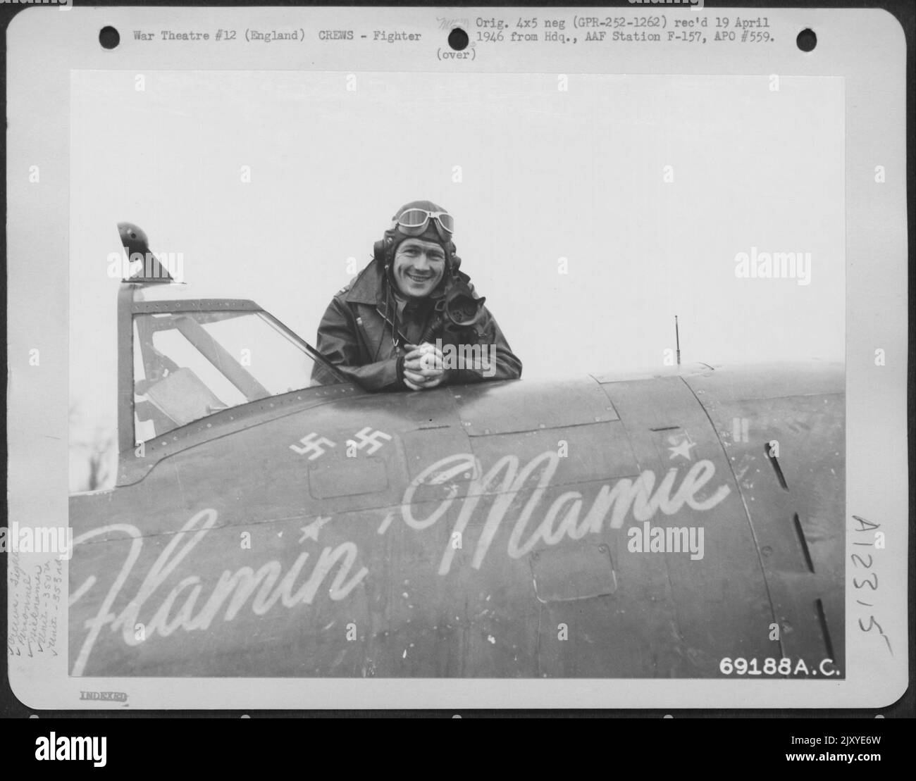 Lt. W.W. Odum, Pilot Of The 350Th Fighter Squadron, 353Rd Fighter Group ...