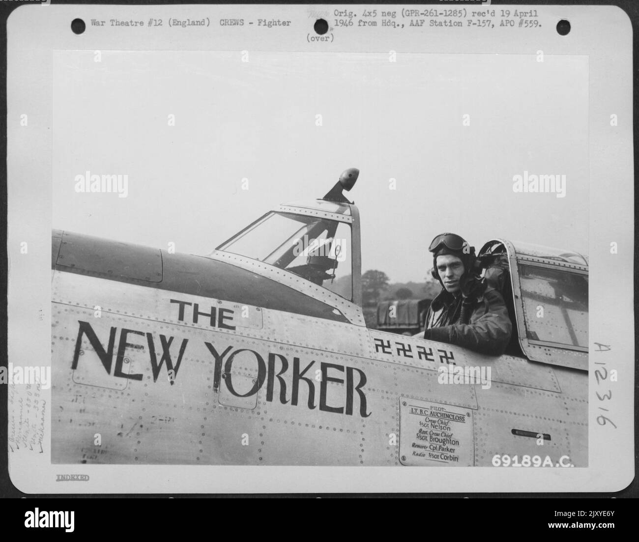 Lt. B.C. Auchincloss, Pilot Of The 350Th Fighter Squadron, 353Rd ...
