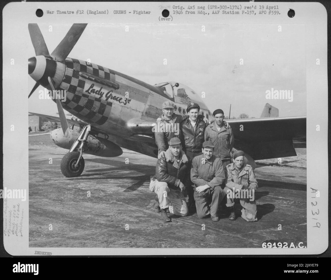 Lt. L.M. Granger And Ground Crew Of The 350Th Fighter Squadron, 353Rd ...