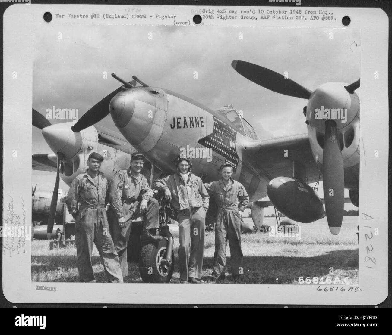 Capt. Scrutchfield, Pilot, T/Sgt. Meyers, Cpl. Meade And Holler, Ground ...
