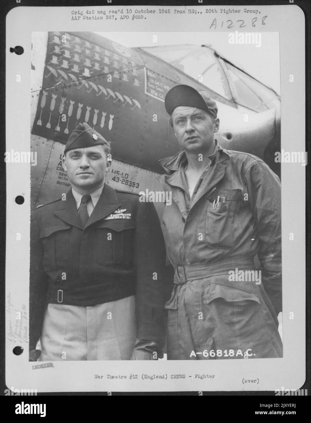 Lt. Colonel Wilson, Pilot, And Ground Crew Member Beside A Lockheed P ...