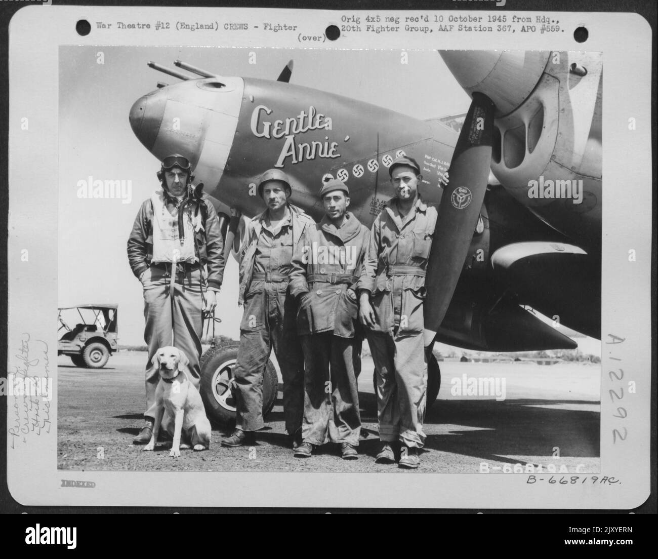 Colonel H.J. Rau, Pilot, T/Sgt. Douglas, Sgt. Beach And Sgt. Gentcarm ...