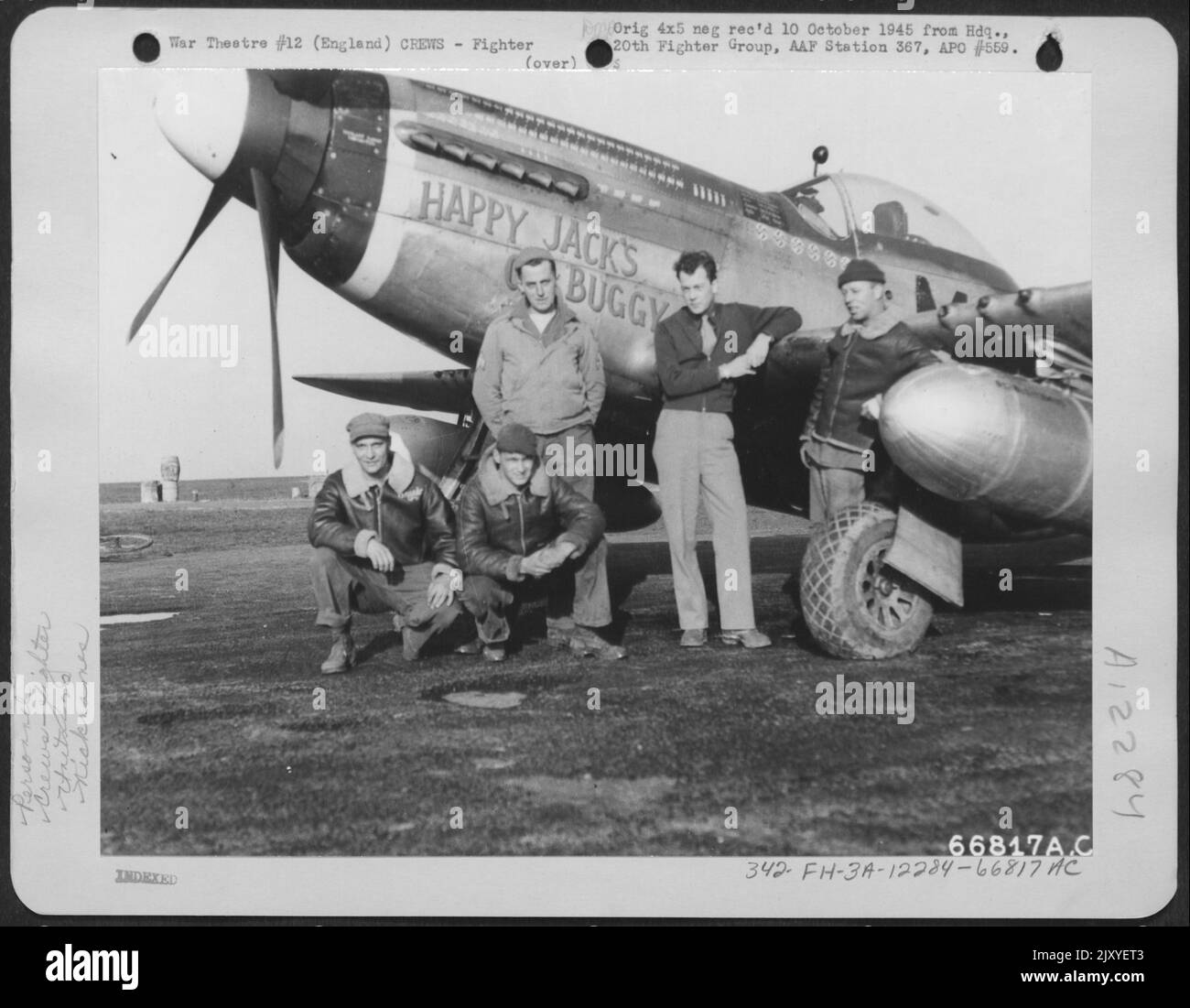 Major Ilfrey, Pilot, And Ground Crew Beside The North American P-51 ...