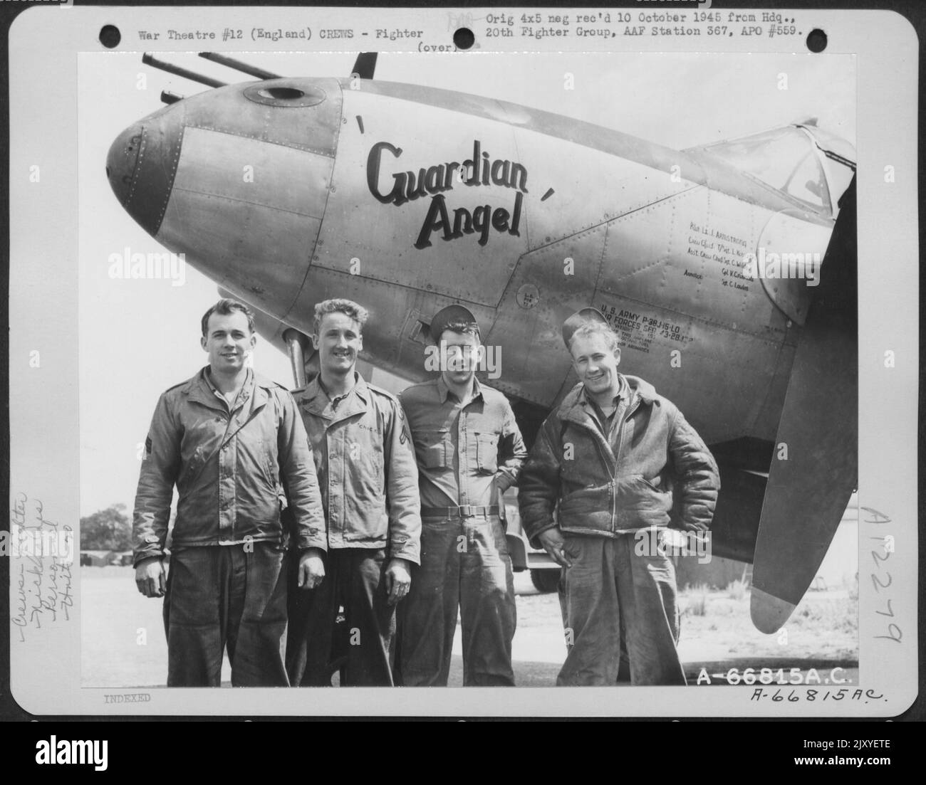 Lt. J. Armstrong, Pilot, T/Sgt. L. Kergewski, Sgt. C. Wilder, Sgt. C ...
