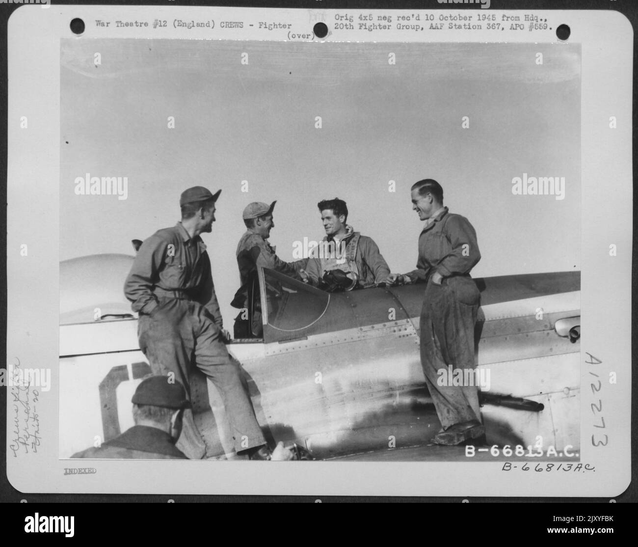 The Ground Crew Congratulates Lt. I.C. Baker, Pilot Of A North American ...
