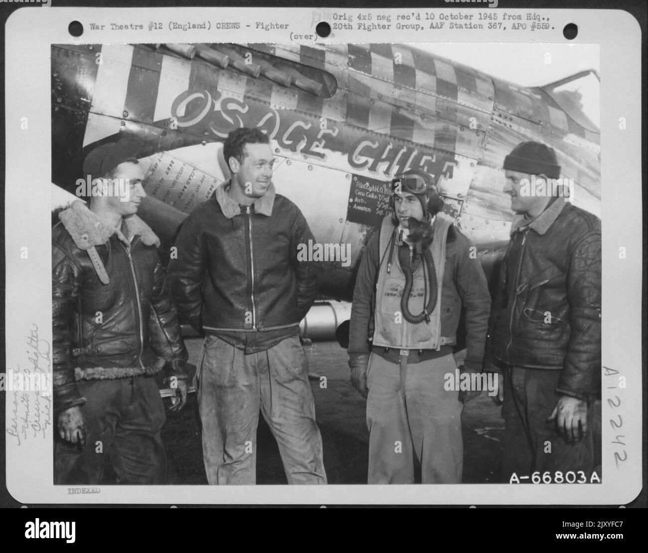 Capt. Binkely And Ground Crew Of The North American P-51 'Osage Chief ...