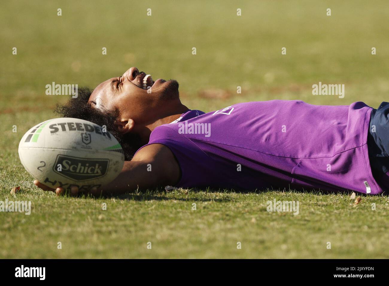 Felise Kaufusi is seen during a Melbourne Storm training session at ...