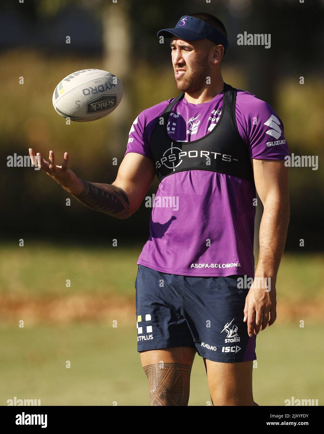 Nelson Asofa-Solomona is seen during a Melbourne Storm training session ...