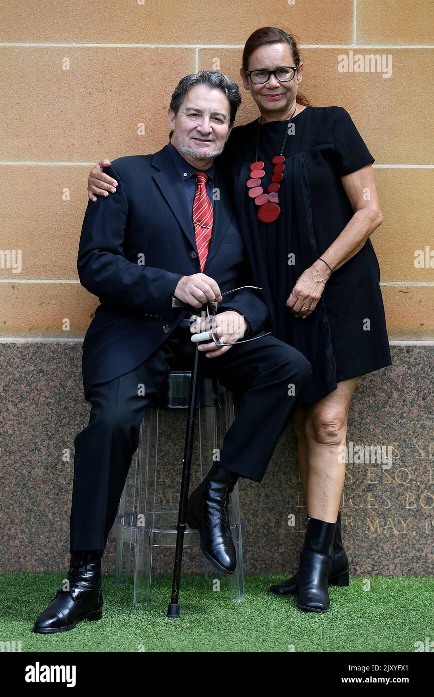 Vivid Sydney Creative Director Ignatius Jones and Curator Rhoda Roberts pose for a photograph at ...